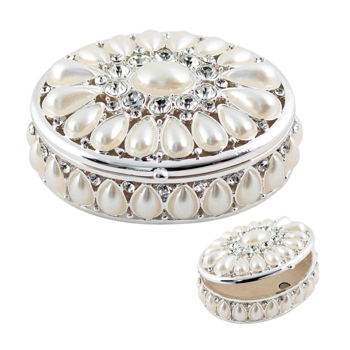 FELICITY PEWTER SILVER PEARL BOX OVAL – Hollywood Interiors