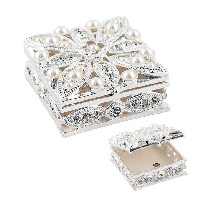 FELICITY PEWTER SILVER PEARL BOX SQRE – Hollywood Interiors