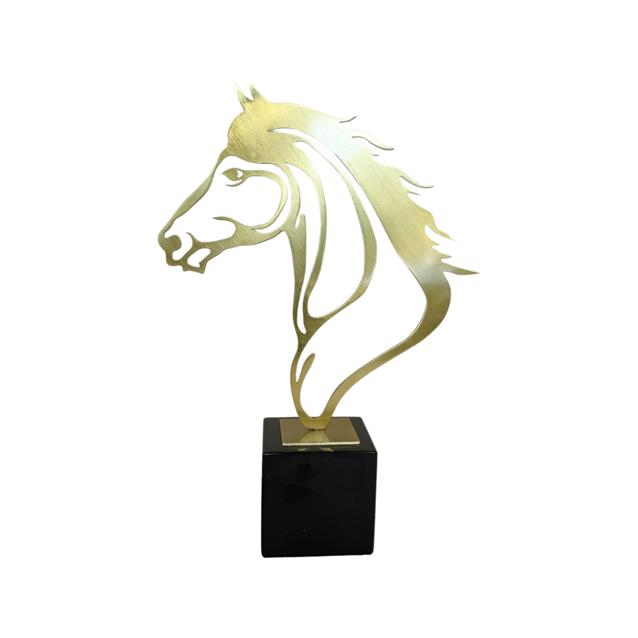 Gold Horse Head Sculpture – Hollywood Interiors