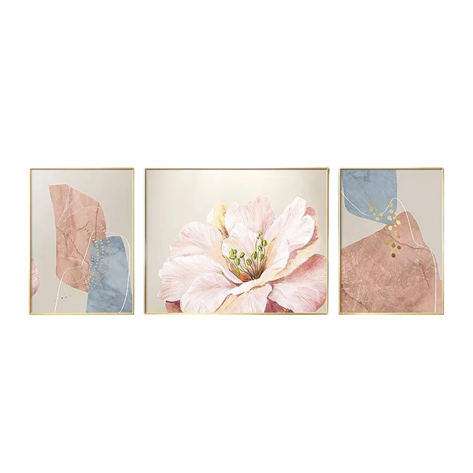 Pink Flower 3pc Acrylic Wall Art – Hollywood Interiors