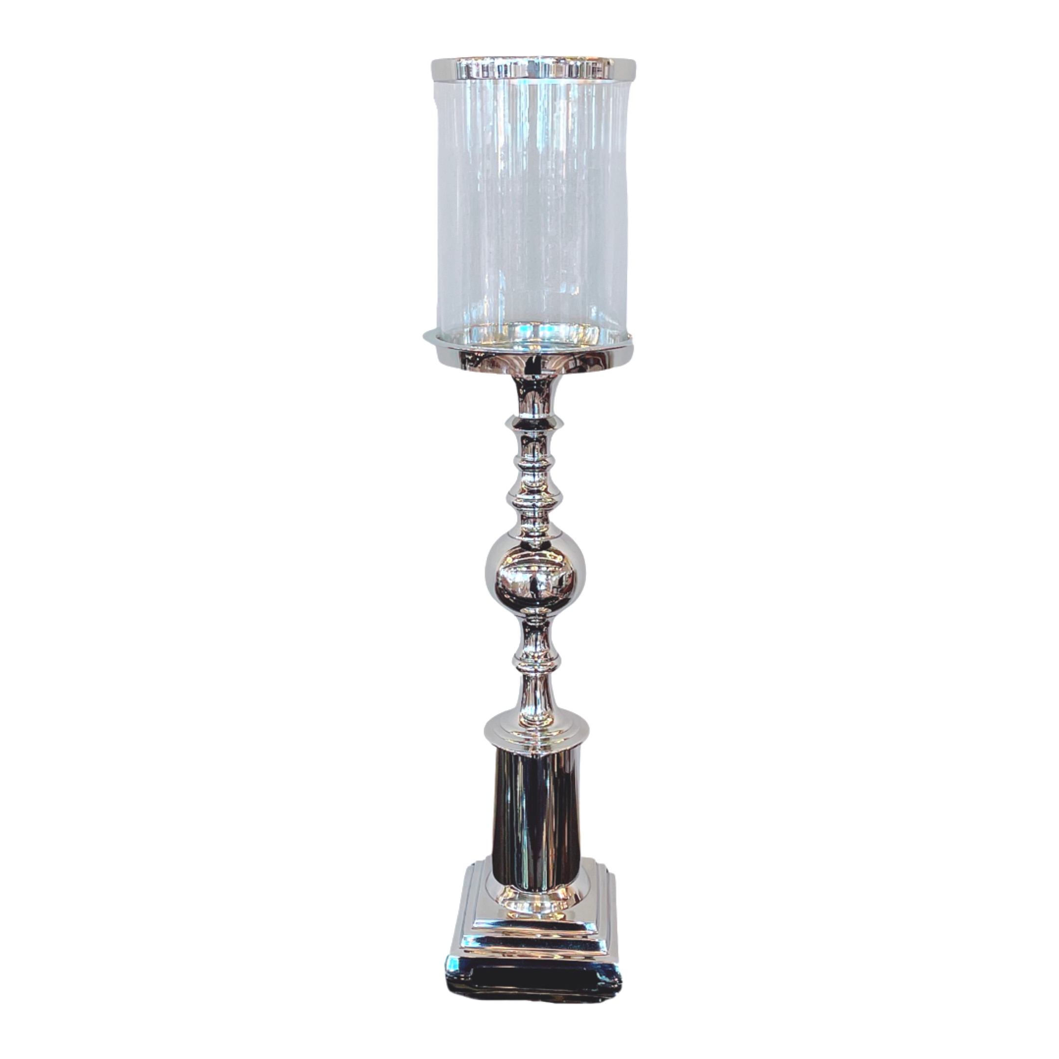Step Pillar Candlestick w/Glass Small 60cm – Hollywood Interiors