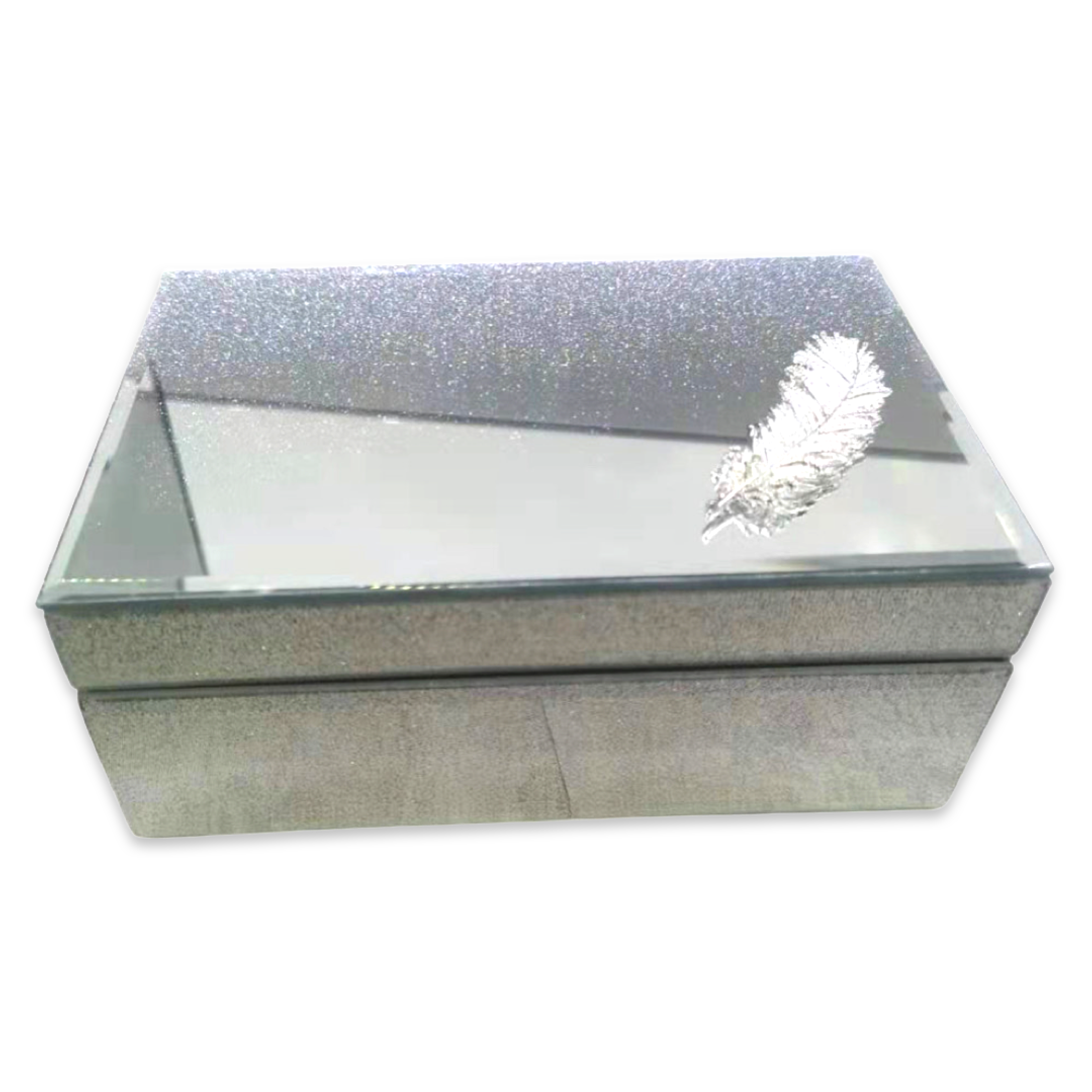 Silver Feather Jewelry Box – Hollywood Interiors